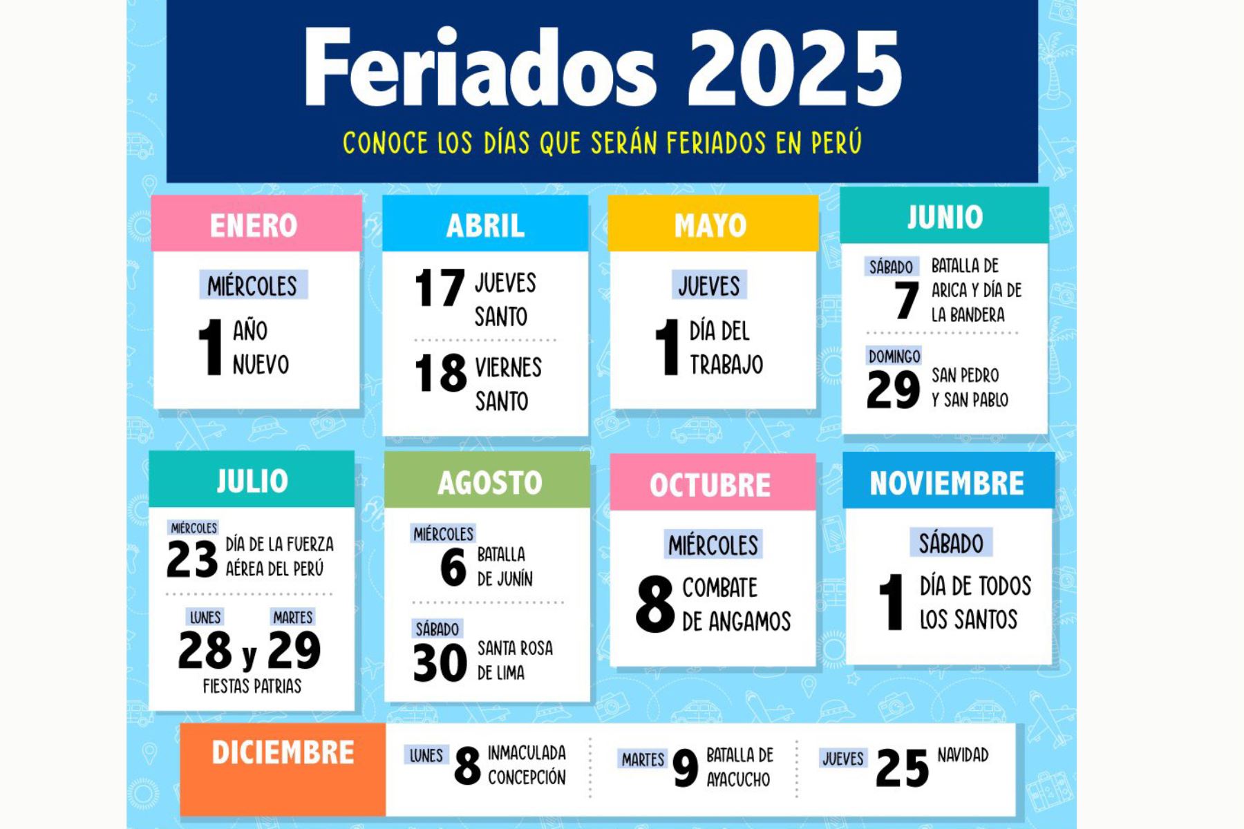 Feriados 2025 en Perú: conoce aquí los días festivos nacionales del ...